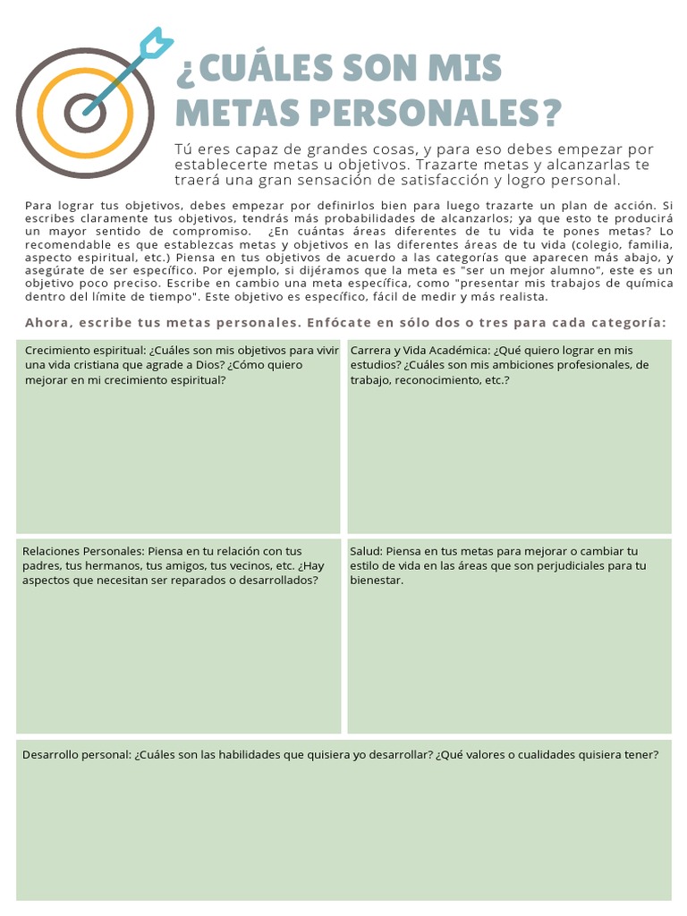 SESIÓN 2A Mis Metas Personales | PDF
