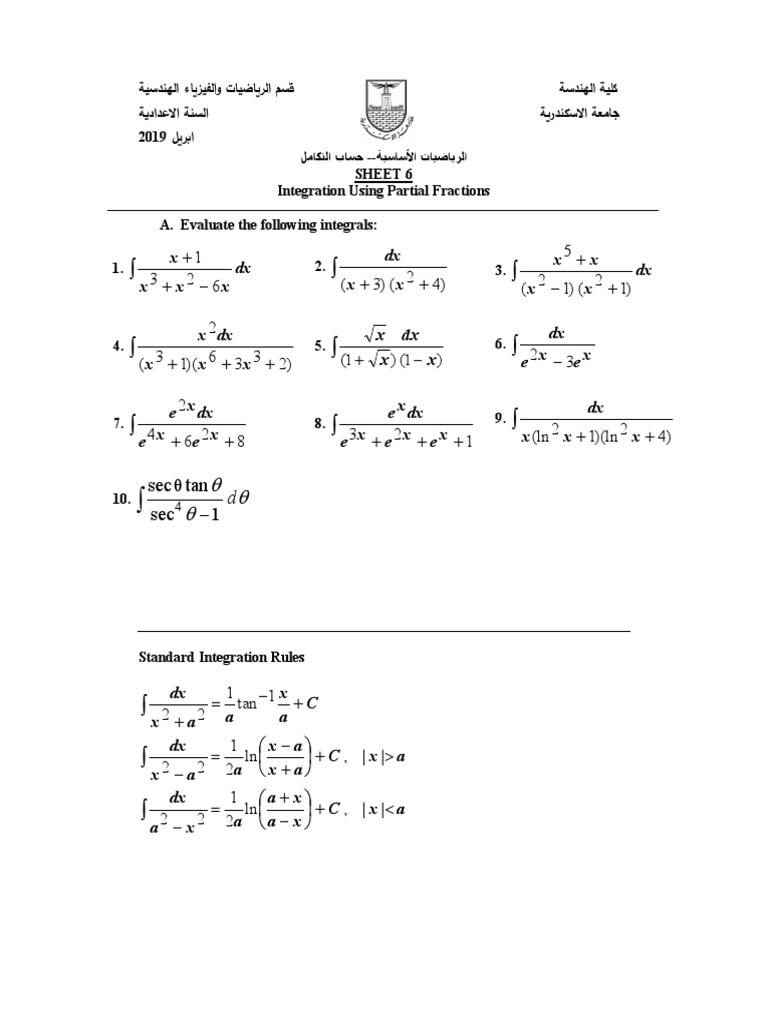 Integration Sheet 6 Solution | PDF | Trigonometric Functions ...