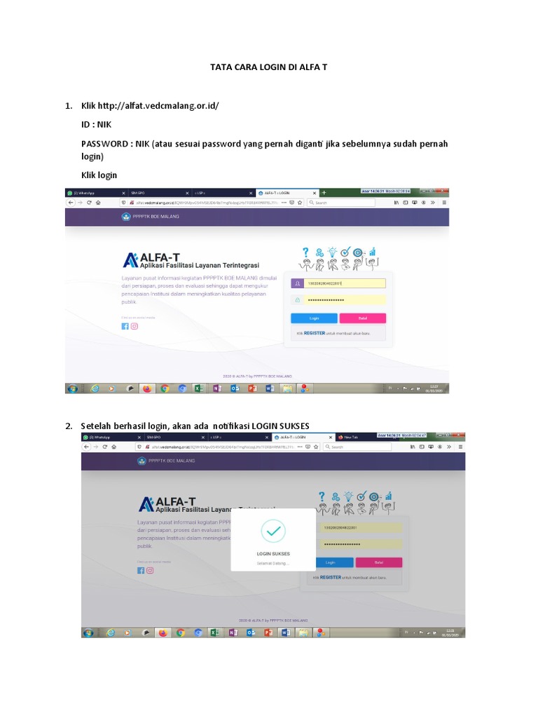 Tata Cara Login Di Alfa T | PDF