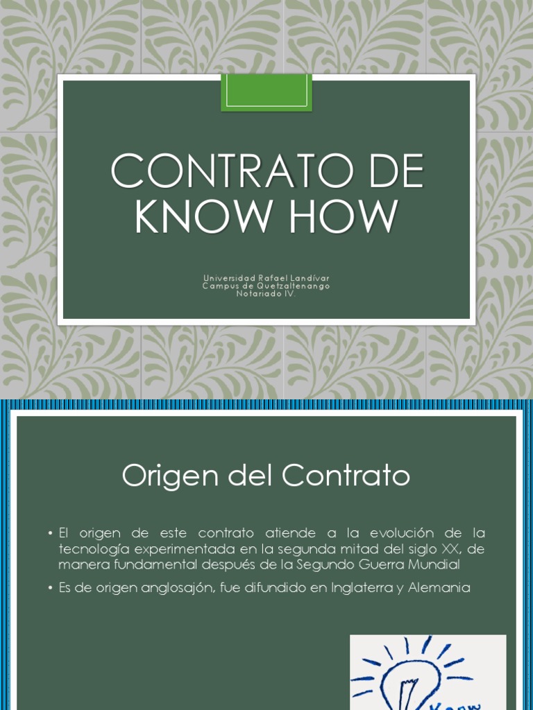 Ejemplo de Contrato de Know How | PDF | Pago de regalías | Franquiciamiento