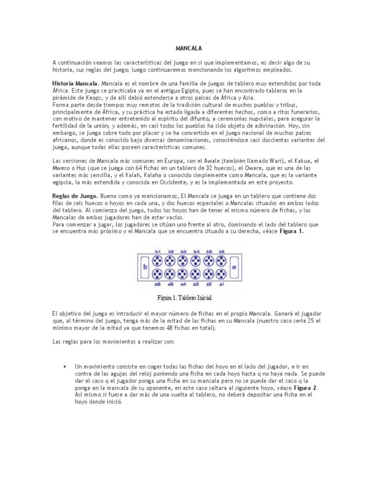 Reglas y Algoritmos del Juego Mancala | PDF | Juego de azar | Enseñanza de matemática