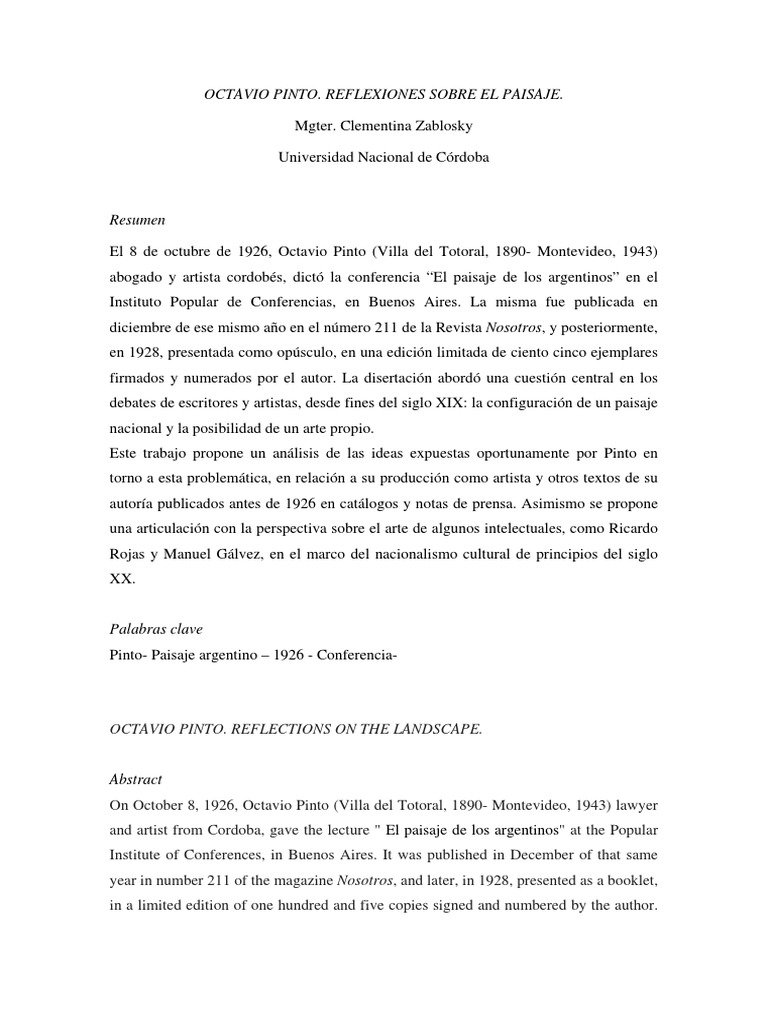 Octavio Pinto y el Paisaje Argentino | PDF | Pintura de paisaje ...