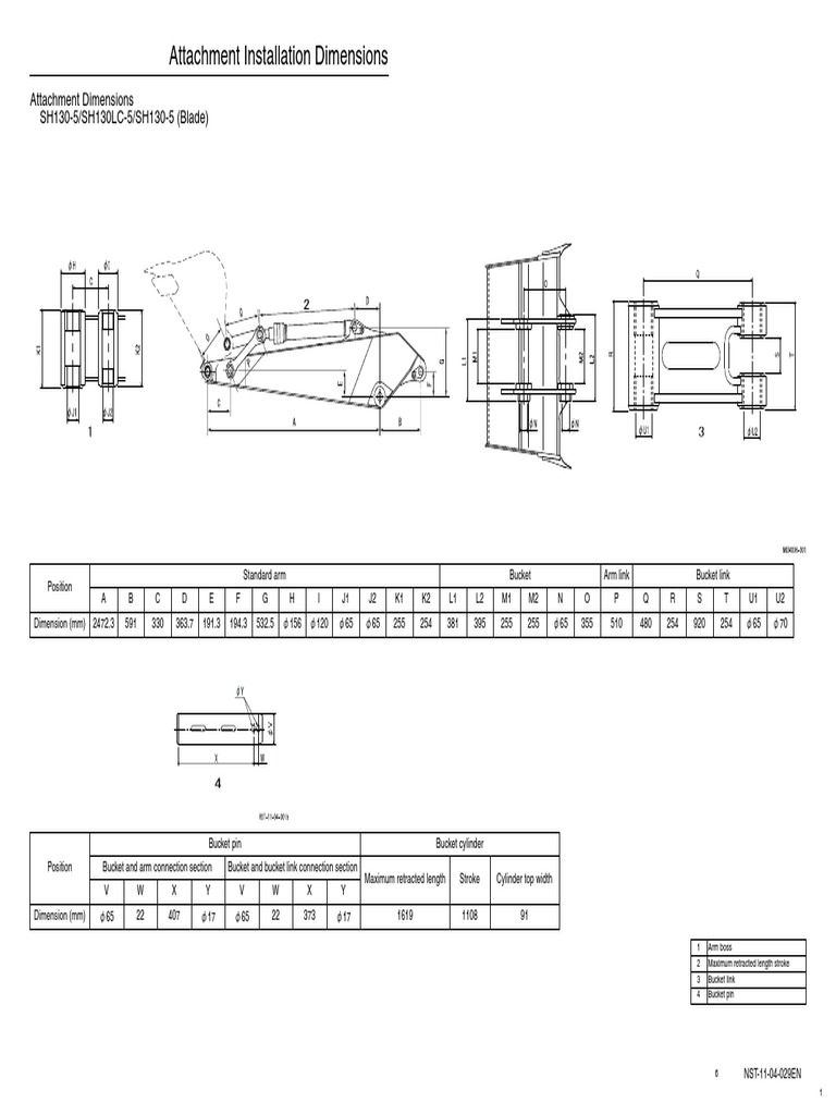 SH200 & SH130 Attachment Dimensions | PDF