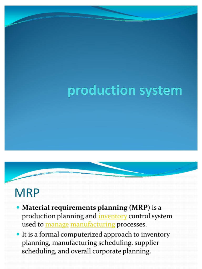 MRP & Jit | PDF | Inventory | Supply Chain Management