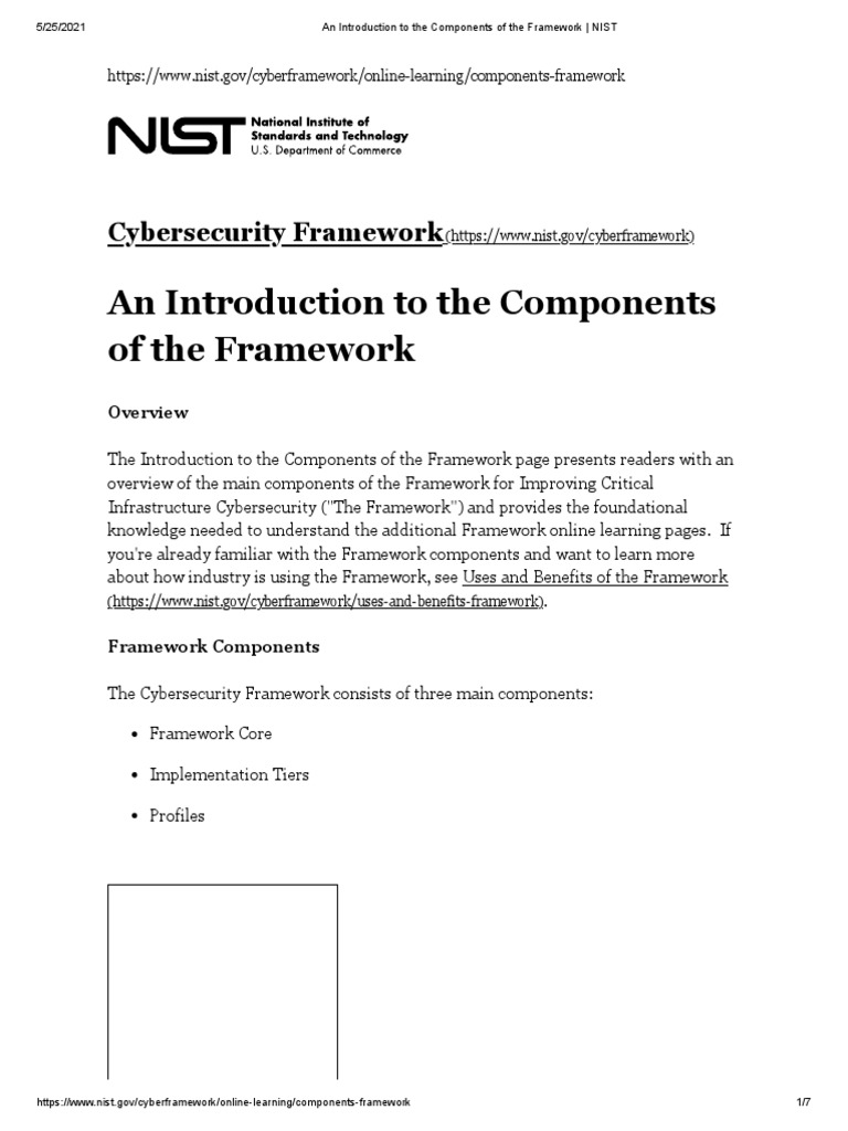 An Introduction To The Components of The Framework - NIST | PDF ...
