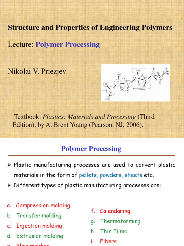 Polymer Processing Structure And Properties Of Engineering Polymers