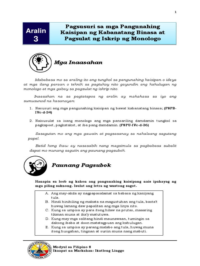Filipino 8 Q4 Week 3 | PDF