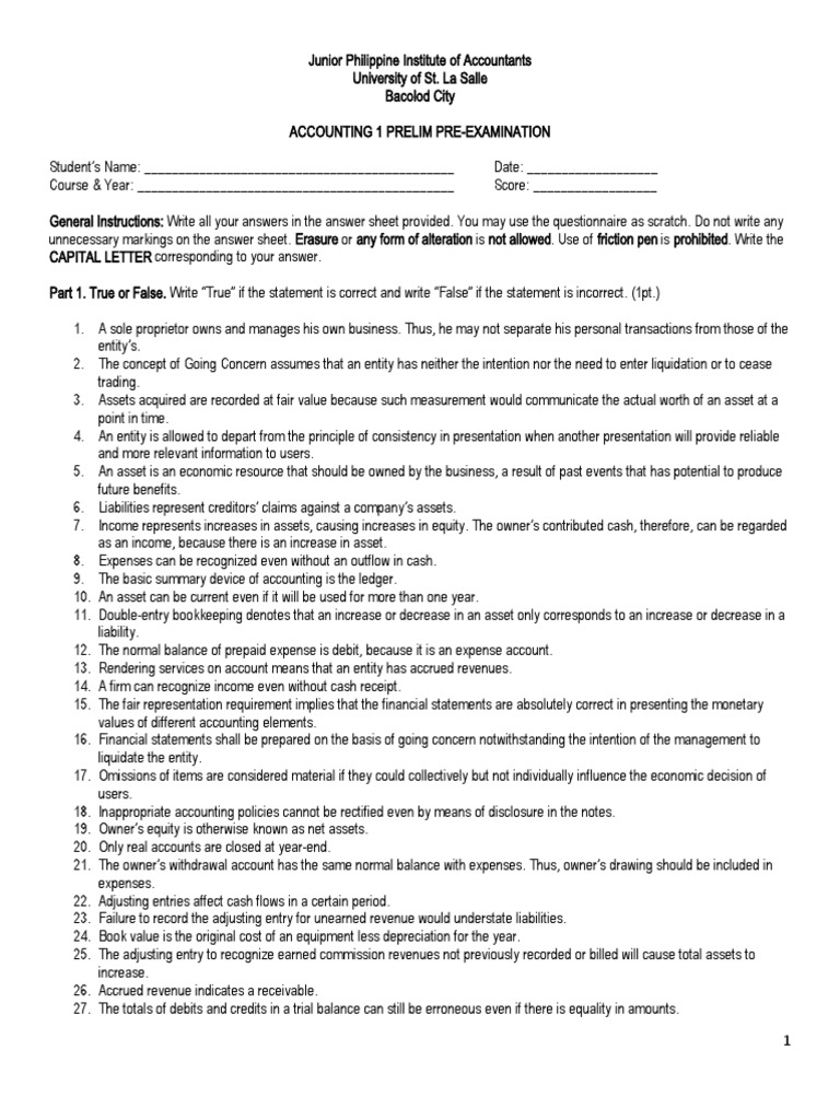 Mock Examination Questionnaire | PDF | Debits And Credits | Bookkeeping