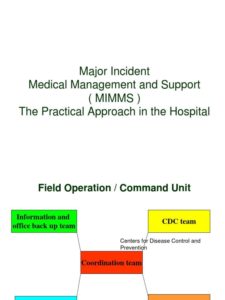 Major Incident Medical Management and Support (Mimms) The Practical ...
