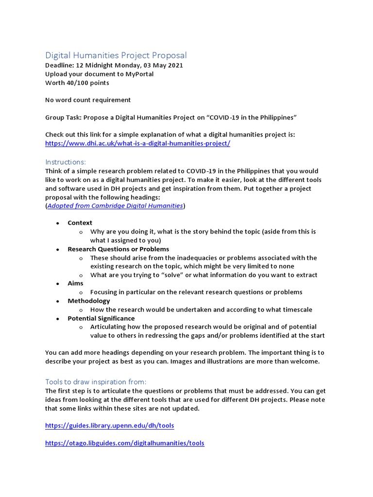 Digital Humanities Student Proposal | PDF | Humanities | Science