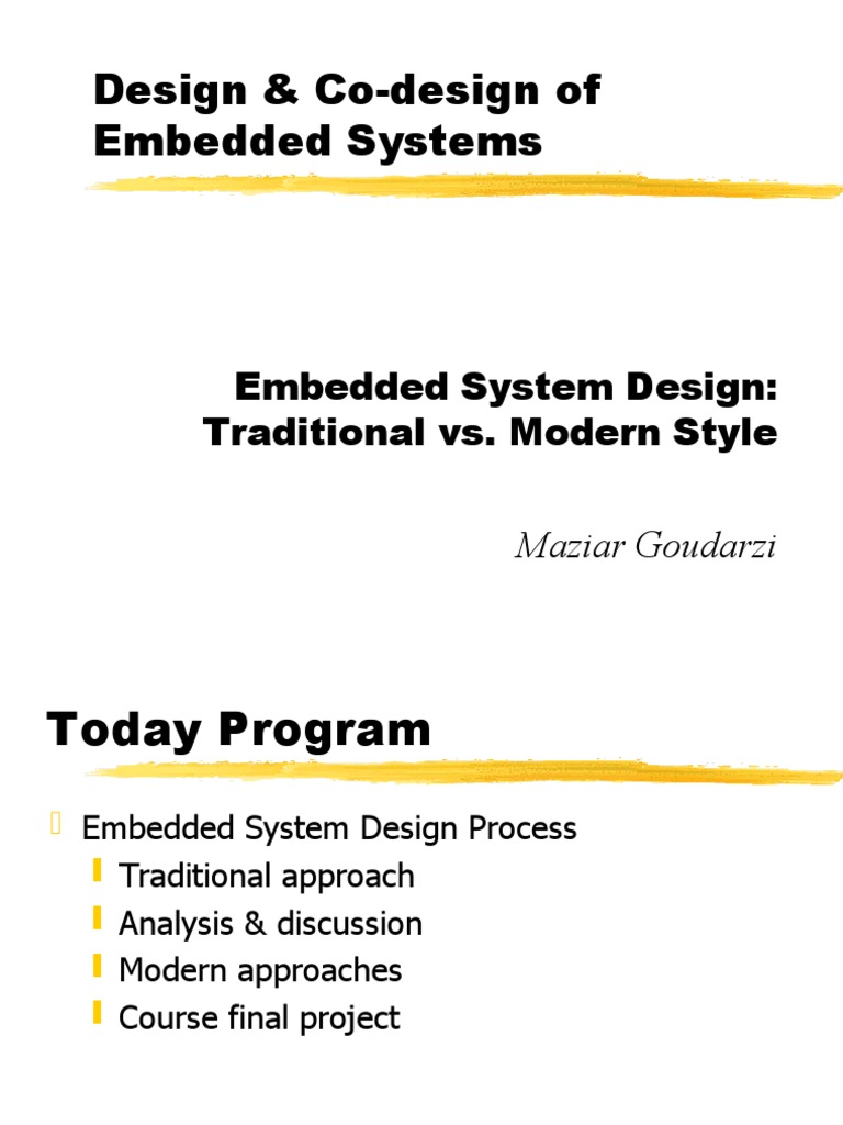 Embedded Systems Design Approaches | PDF | Embedded System | Field ...