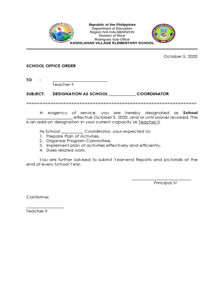 School Designation Order | PDF | Career & Growth