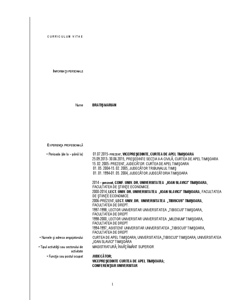 CV Bratis Marian | PDF