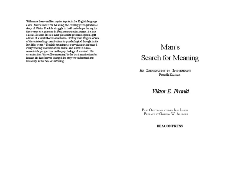 Man's Search For Meaning: Viktor E. Frankl | PDF