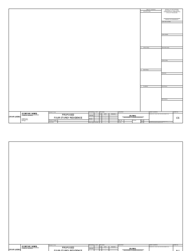 Proposed Four-Storey Residence - Table of Contents and Cover Sheet ...
