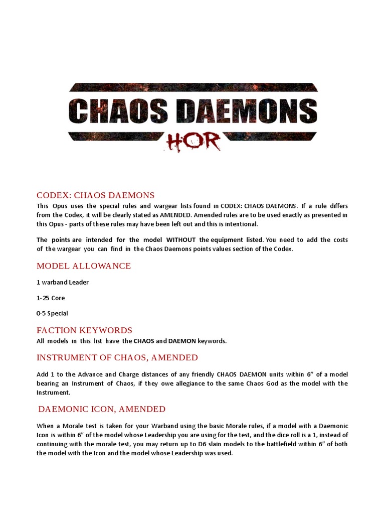 Chaos Daemons | PDF