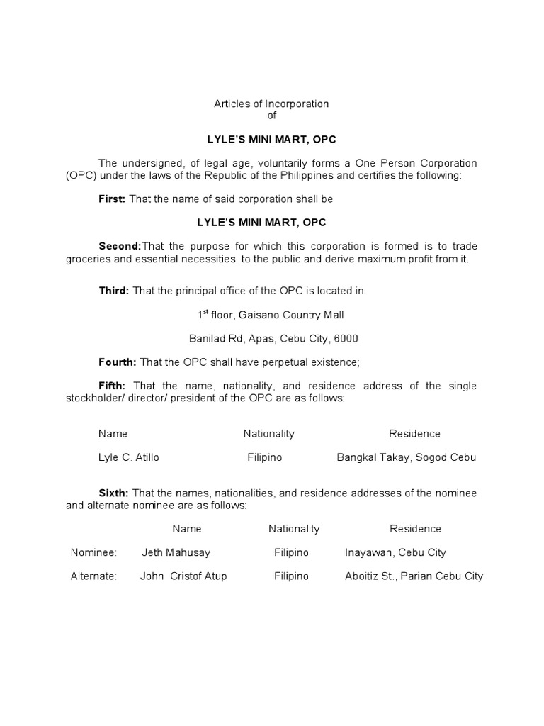 One Person Corporation | Download Free PDF | Justice | Crime & Violence