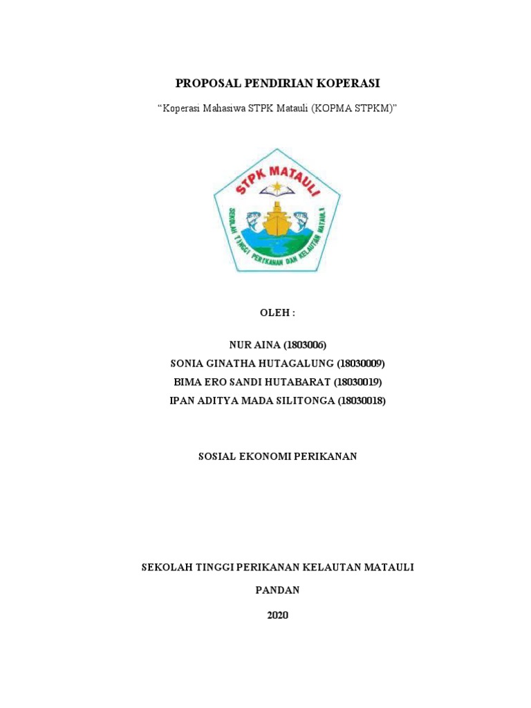 Cover Proposal Pendirian Koperasi | PDF | Bisnis