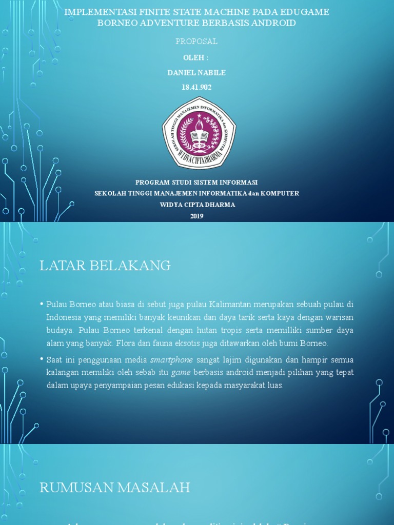 Seminar Proposal Implementasi Finite State Machine Pada Edugame | PDF
