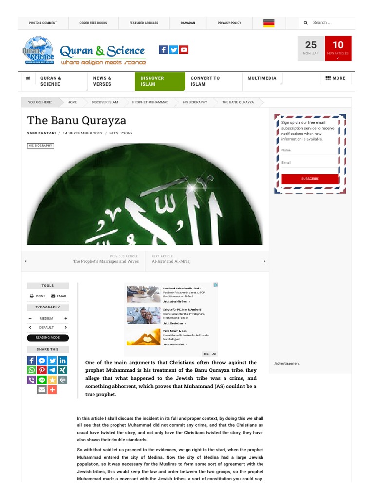 The Banu Qurayza | PDF | Muhammad | Abrahamic Religions