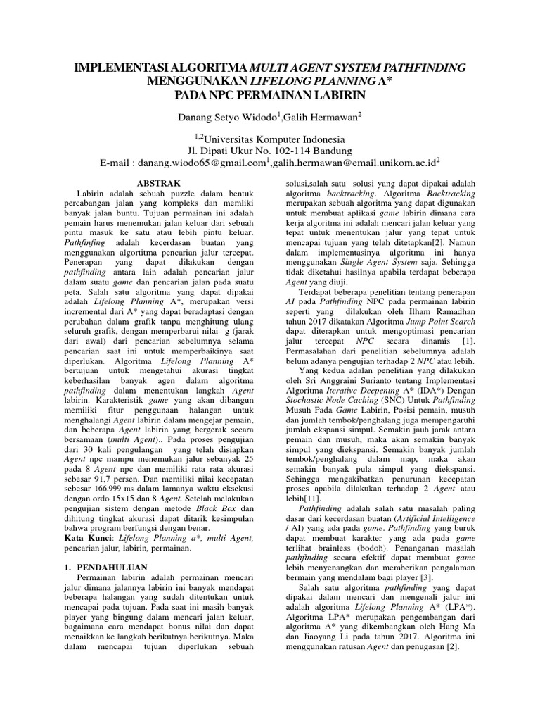 Pathfinding Multi-Agent di Labirin LPA* | PDF