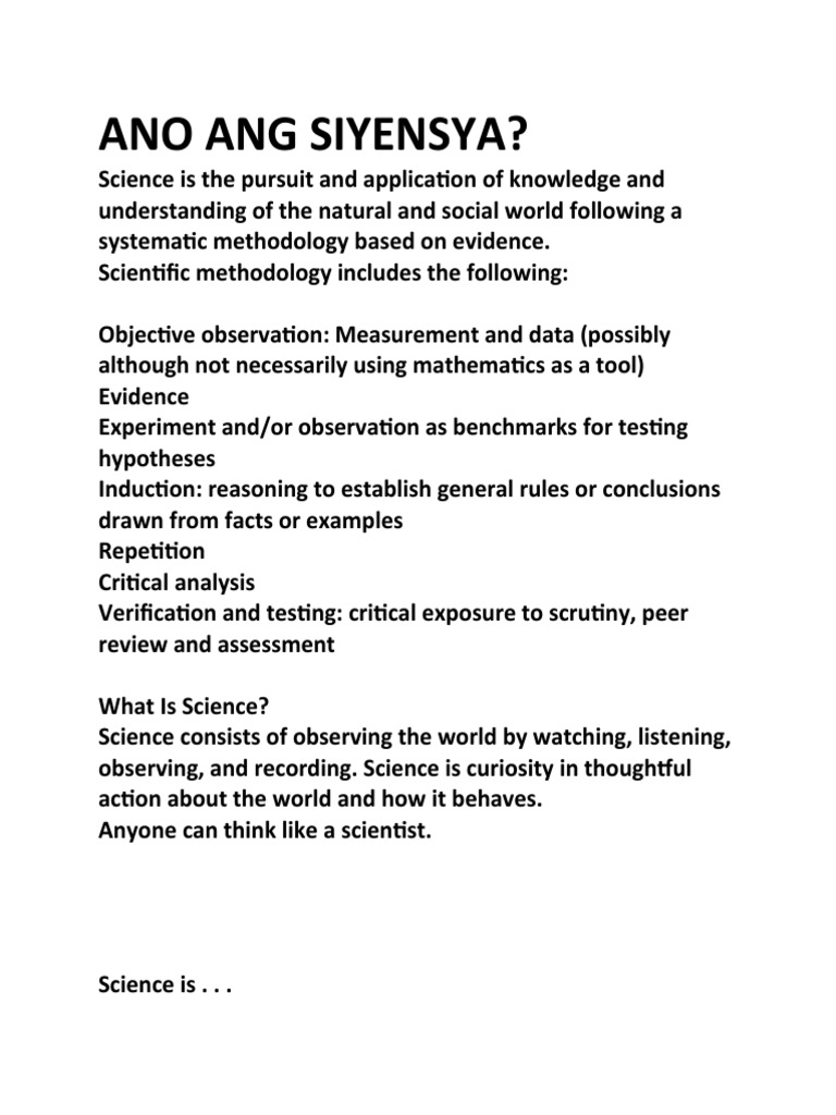Siyensya - Science | PDF