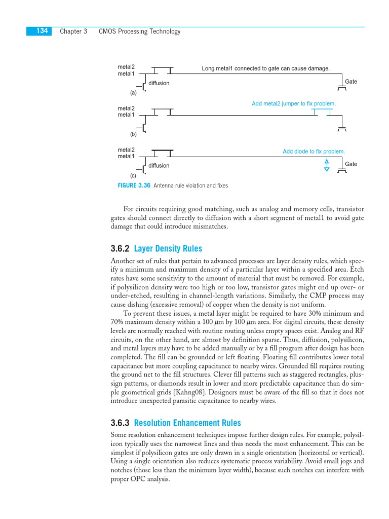 Layer Density Rules: Chapter 3 CMOS Processing Technology | PDF | Cmos | Digital Electronics