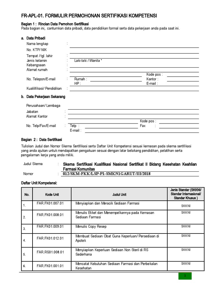 FR - Apl.01 (FKK) | PDF