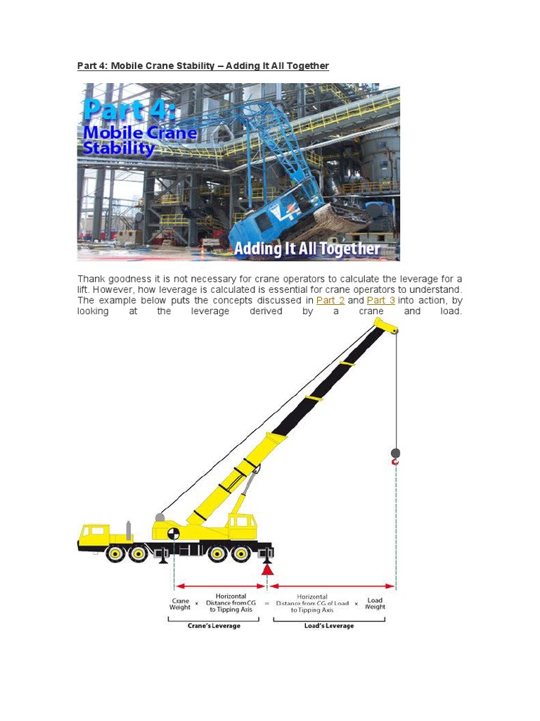 Part 4: Mobile Crane Stability - Adding It All Together | PDF | Crane ...