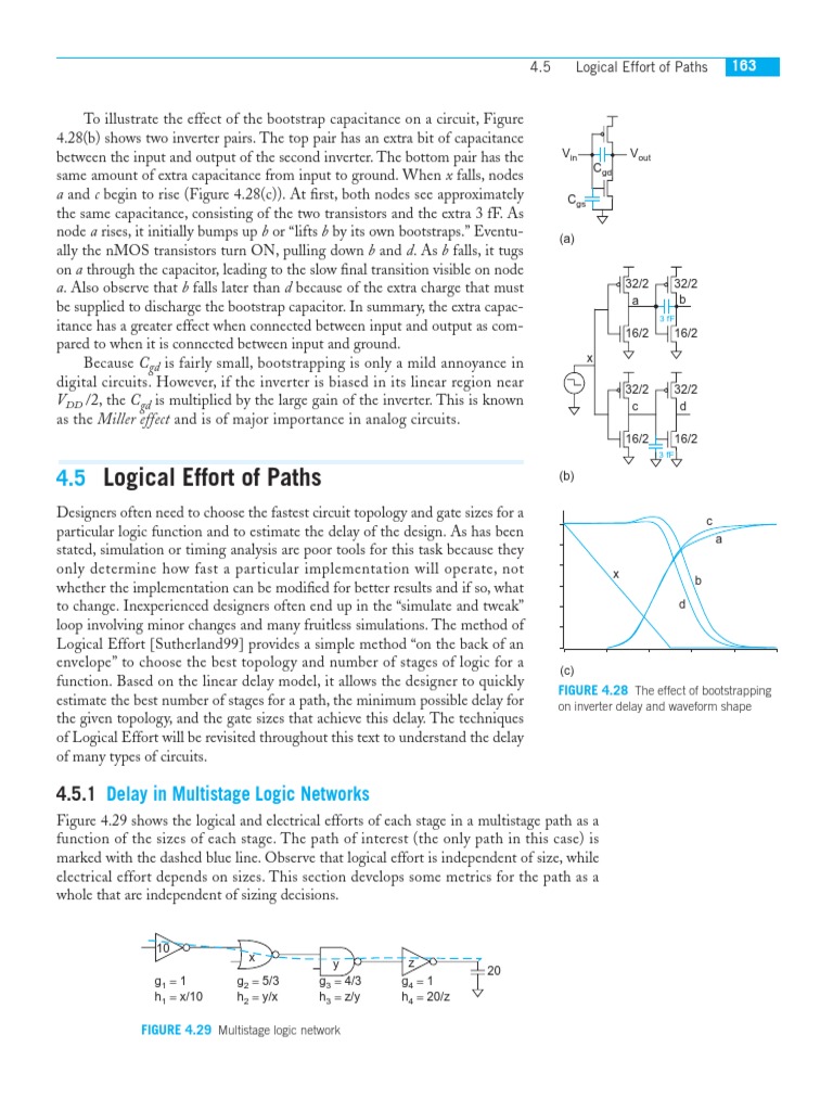 Logical Effort of Paths: A and C Begin To Rise (Figure 4.28 (C) ) - at First, Both Nodes See ...