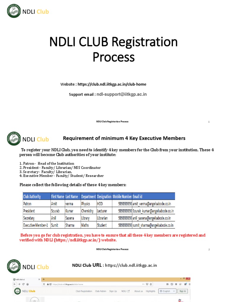 NDLI CLUB Registration Process: Website: Https://club - Ndl.iitkgp - Ac ...