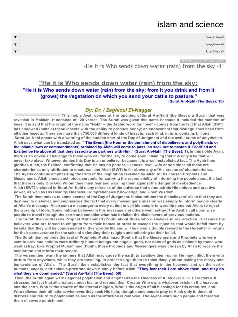 Rain From Sky 1 (ZEN) | PDF | Prophets And Messengers In Islam | Allah