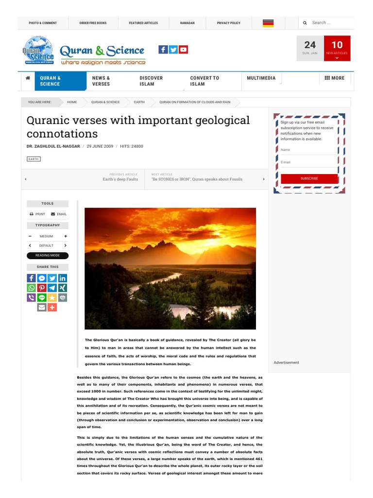 Quran On Geology | PDF | Rock (Geology) | Quran