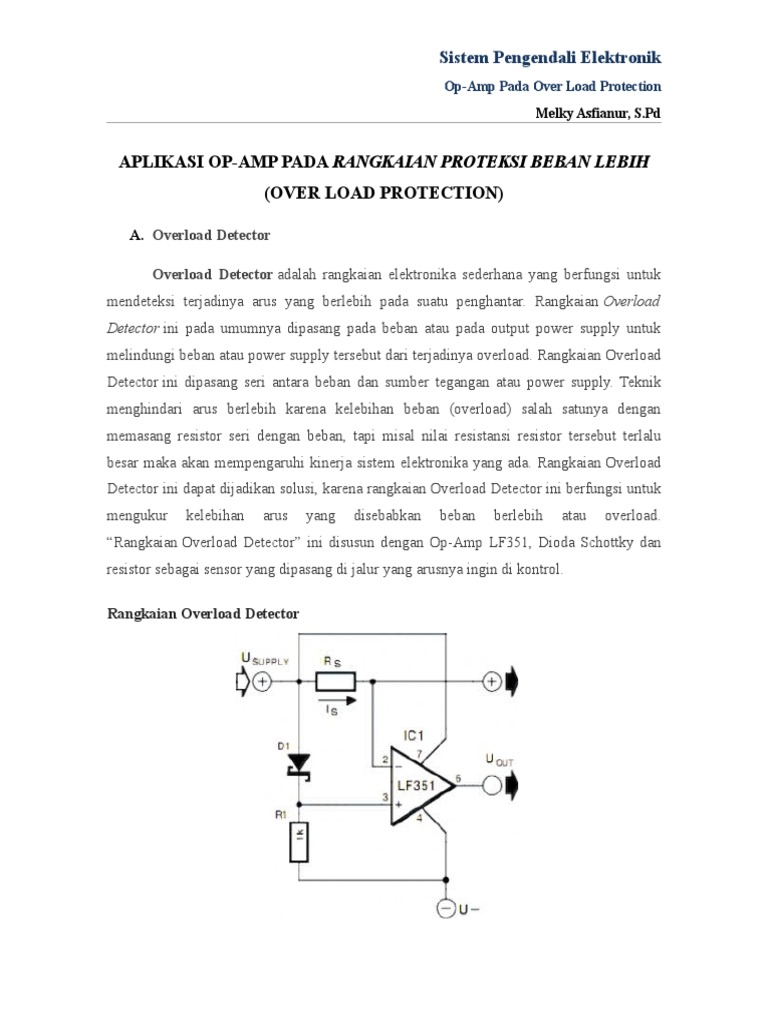 Rangkaian Op-Amp untuk Proteksi Overload | PDF