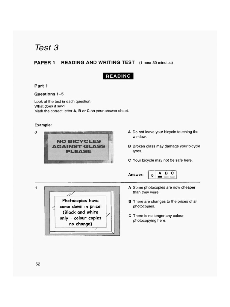 PET 5 - Test 3 - R&W | PDF