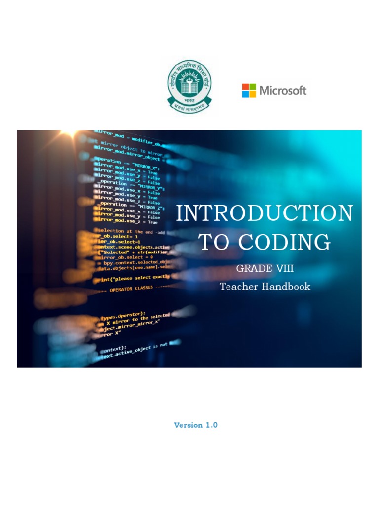 ClassVIII Coding Teacher Handbook | PDF | Control Flow | Parameter ...