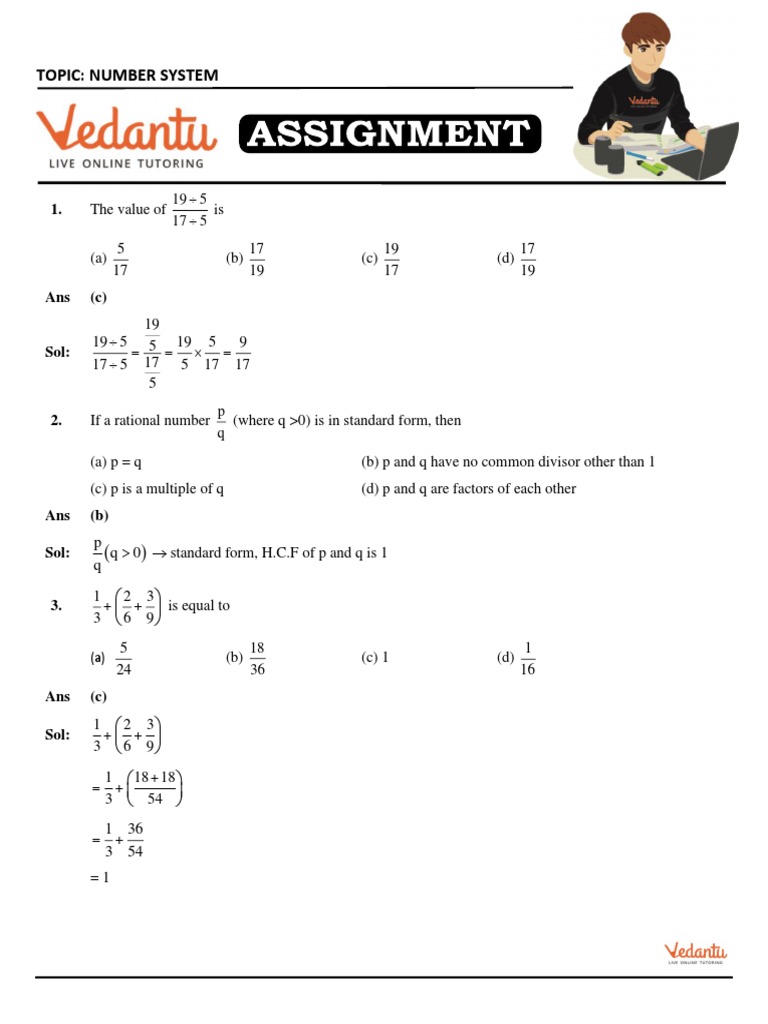 Rational and Irrational Numbers Part 1 Assignment | PDF | Numbers ...