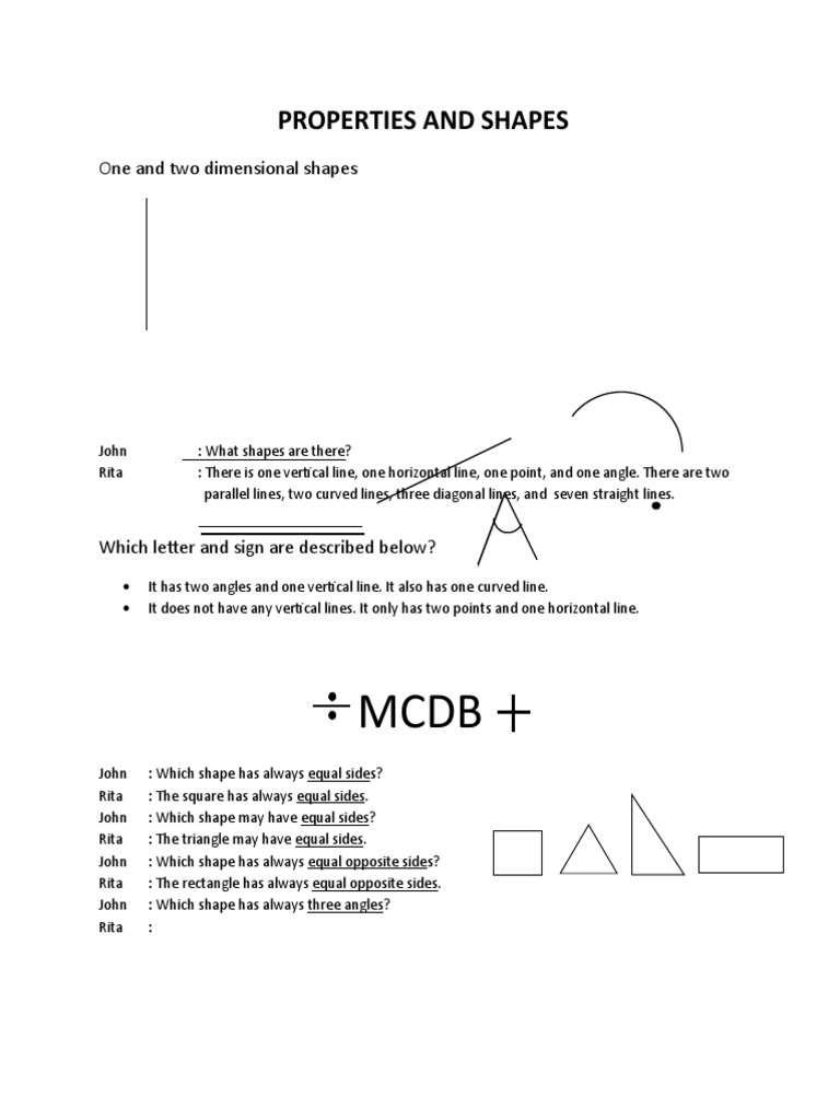 Properties and Shapes | PDF | Shape | Geometric Objects