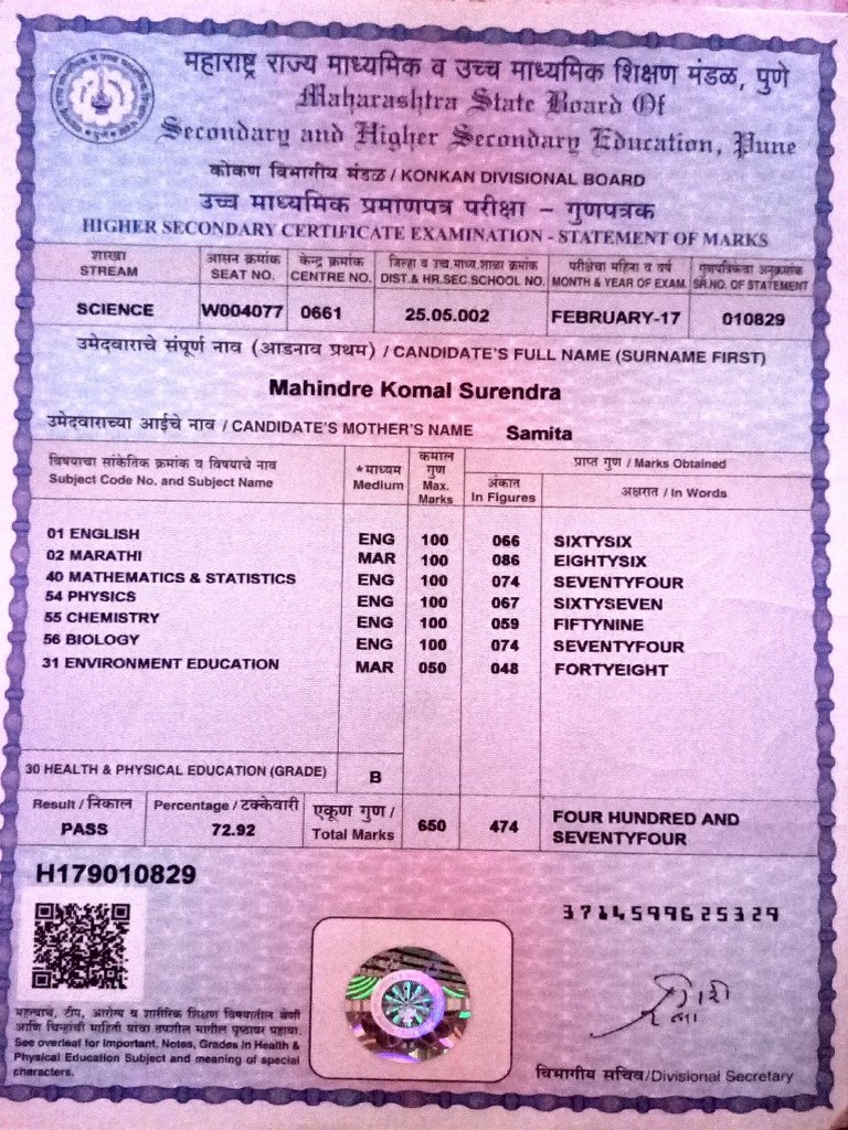 12th Certificate | PDF | Statistics Of Education | Students