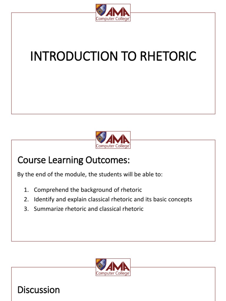 Week 1 - Module 1 Introduction To Rhetoric | PDF | Rhetoric | Epistemology