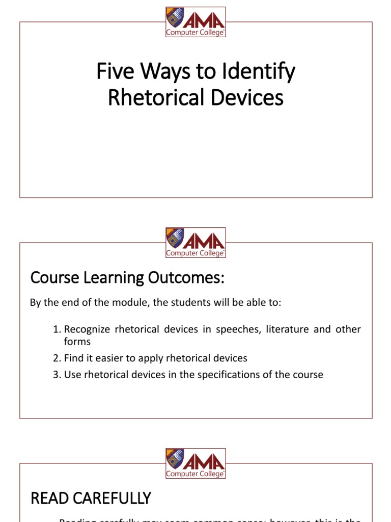 Week 13 - Five Ways To Identify Rhetorical Devices | PDF