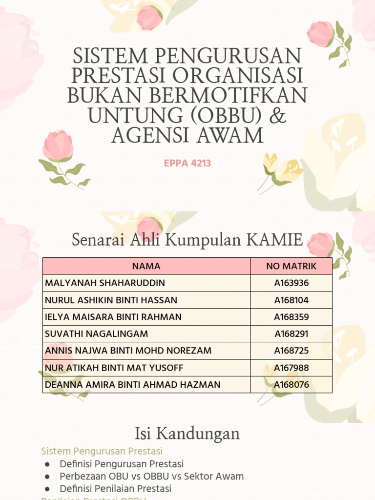 Tajuk 6 - Sistem Pengurusan Prestasi Obbu & Agensi Awam | PDF