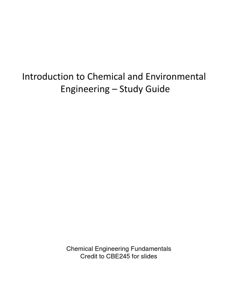 Chemical Engineering Study Guide | PDF | Mole (Unit) | Density