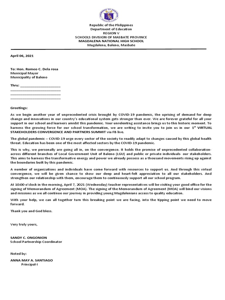 Letter To Partnership | PDF | Policy