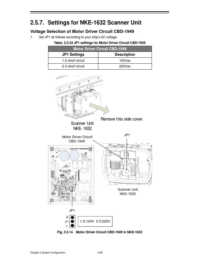 2.5.7. Settings For NKE-1632 Scanner Unit: Voltage Selection of Motor ...