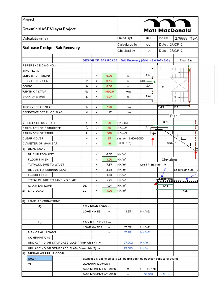 Open Well Staircase Design 01 | Download Free PDF | Stairs | Civil ...