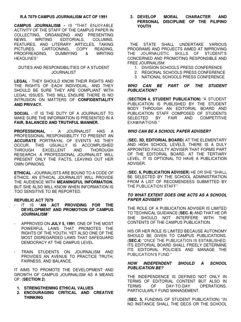 WHO CAN BE OF THE Student Publication? | Download Free PDF | Journalism ...