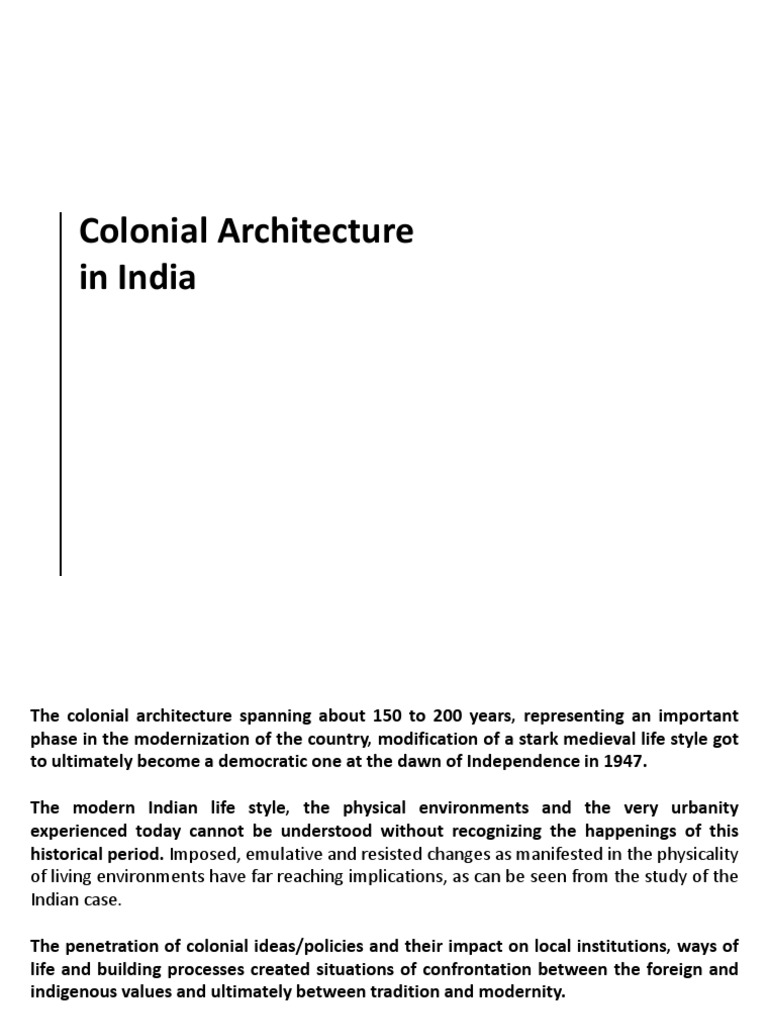 Colonial Architecture in India Overview | PDF | Colonialism ...