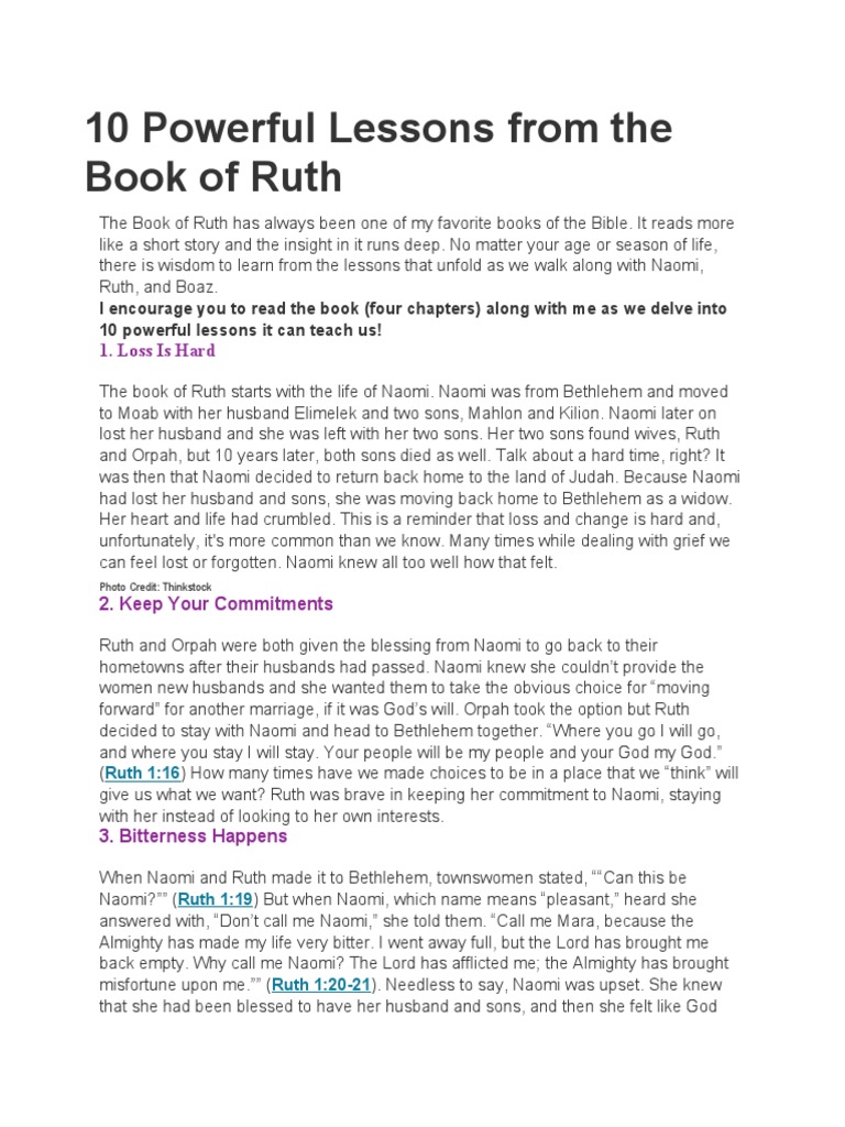 10 Lessons from the Book of Ruth | PDF | Book Of Ruth | Ruth (Biblical ...