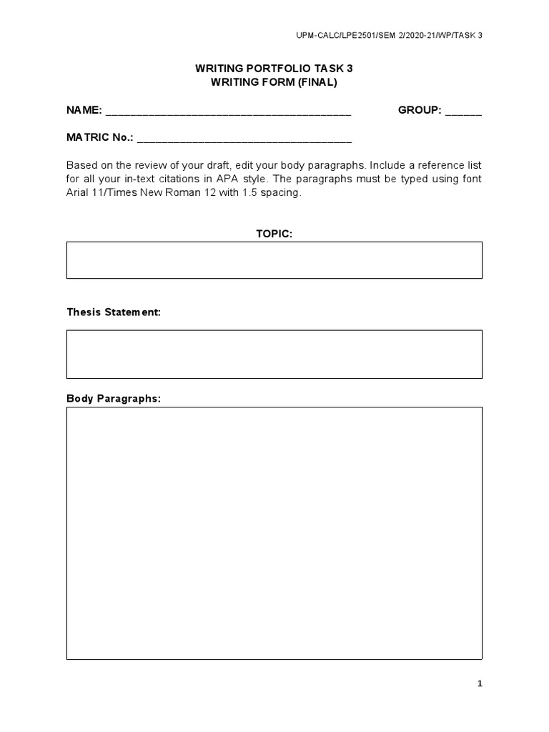 Explanatory Text Portfolio Task 3 | PDF